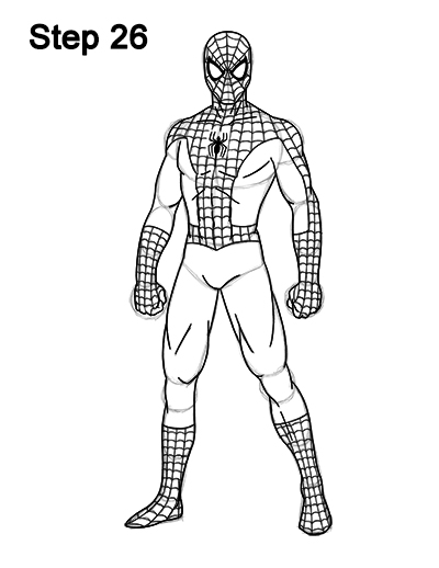 How To Draw Spider Man Full Body 