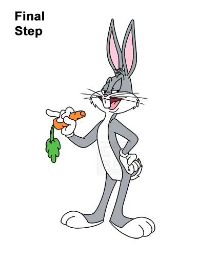 How To Draw Bugs Bunny Full Body VIDEO Step by Step Pictures how-to-draw-bugs-bunny-full-body-video-step-by-step-pictures