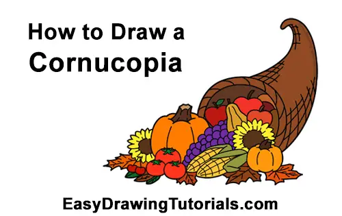 How to Draw a Cornucopia VIDEO & Step-by-Step Pictures