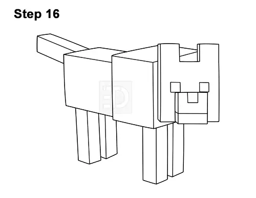 How to Draw a Wolf / Dog from Minecraft Step-by-Step Pictures