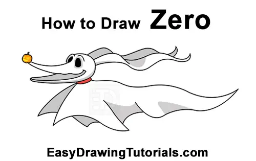 How to Draw Zero (Nightmare Before Christmas) VIDEO & Step-by-Step Pictures